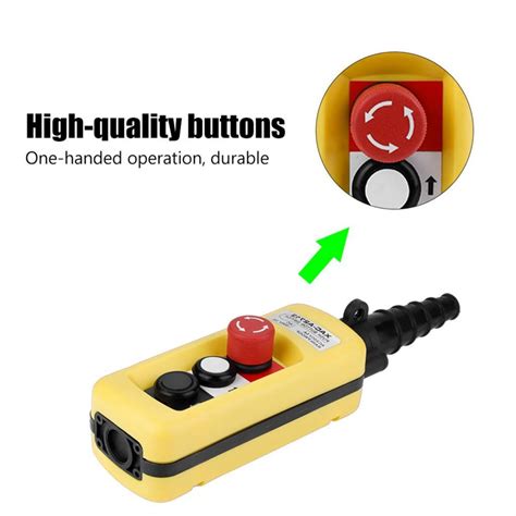 1pc Crane Hoist Chain Lift Control Station Pendant Push Button Emergencey Switch Shopee Brasil