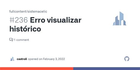 Erro Visualizar Histórico · Issue 236 · Fullcontentsistemacelic · Github