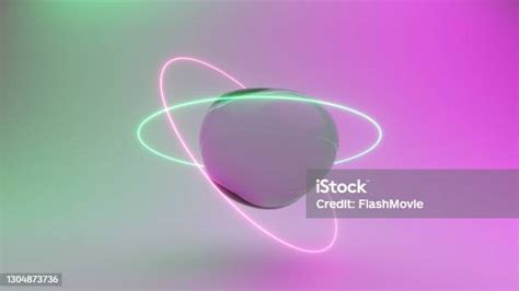 네온 고리에 의해 조명 모핑 물 구와 추상적 인 배경 3d 일러스트레이션 과학에 대한 스톡 사진 및 기타 이미지 과학 구 기포 Istock