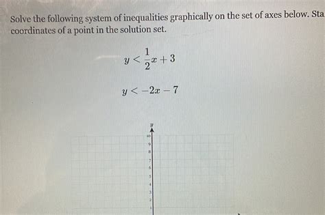 solve the following system of inequalities graphically on the set of axes below sta coord