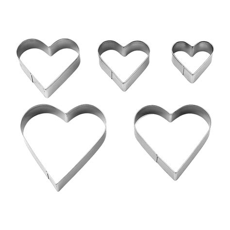 Pllfrlrt Biscuit Mold Set Heart Shaped Cookie Cutters 5 Pcs Stainless