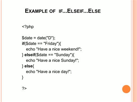 Statements And Conditions In Php Pptx Programming Languages Computing