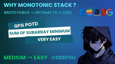 Gfg Potd Sum Of Subarray Minimum 090725 Dsa Java C Youtube
