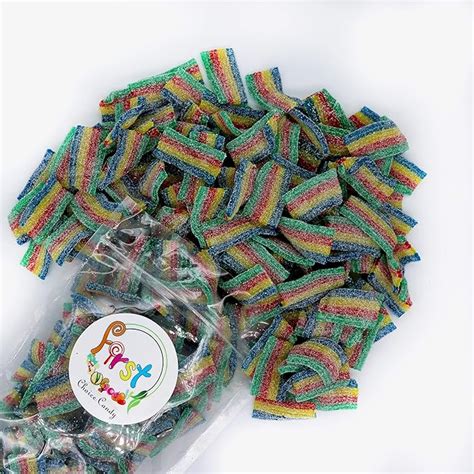 All Color Sour Gummy Belts Mini Rainbow Bites 2 Lb