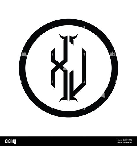 Jx Logo Monogram Letter With Hexagon Horn Shape Design Template Stock
