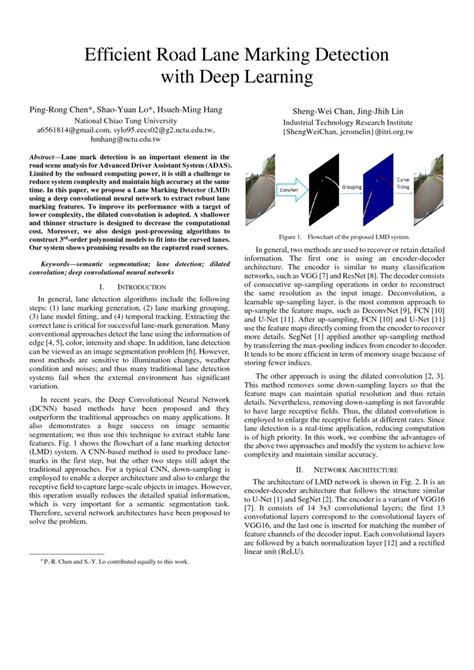 efficient road lane marking detection with deep learning deepai