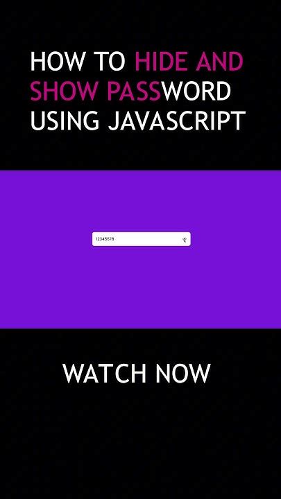 How To Hide And Show Password Using Javascript Cssprojects Css3 Youtube