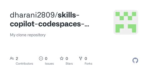 Github Dharani2809skills Copilot Codespaces Vscode My Clone Repository