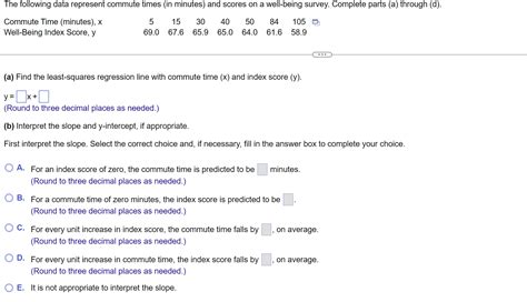 the following data represent commute times in