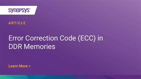 Error Correction Code Ecc In Ddr Memories Synopsys Ip