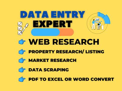 Data Entry Excel Data Entry Web Research Upwork