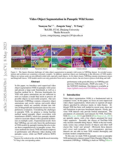 Video Object Segmentation In Panoptic Wild Scenes Deepai