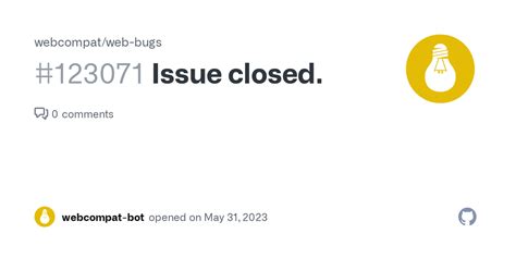 Issue Closed Issue Webcompat Web Bugs GitHub