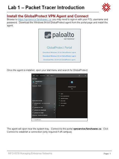 Info 6078 Lab 1 Packet Tracer Introduction Pdf Ip Address