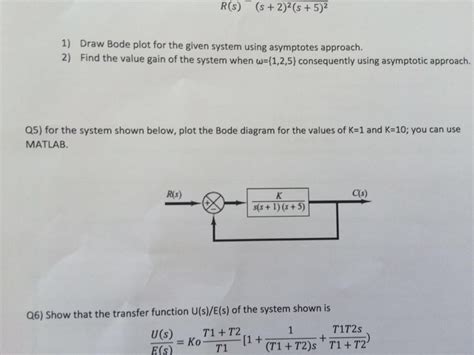 Solved Rs S 22 S 52 Draw Bode Plot For The