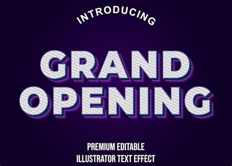 그랜드 오프닝 텍스트 효과 무료 벡터