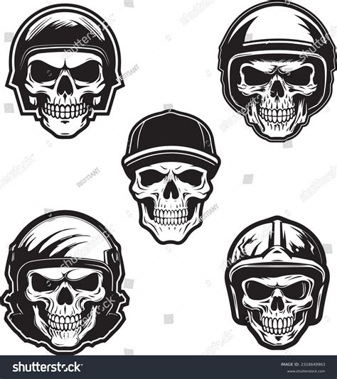 Set Hand Draw Skull Stock Vector Royalty Free 2318649963 Shutterstock