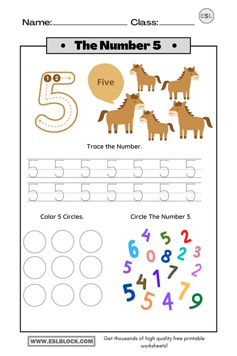 Tracing Number 5 Worksheets Artofit
