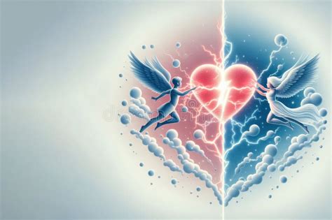 Two Lovers Separated By Lightning Space For Text Stock Illustration Illustration Of