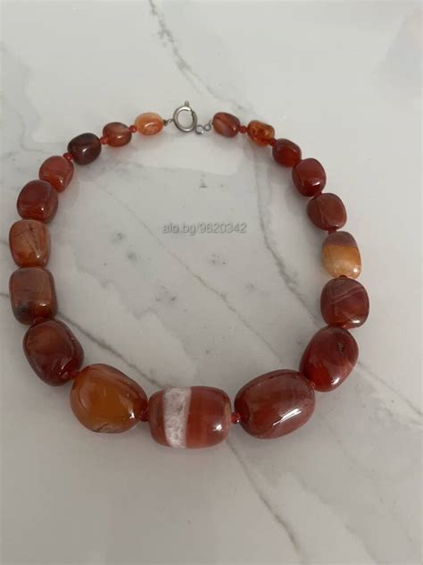 Ново колие с камъни Карнеол Дамско бижу Полускъпоценни камъни Бижута София Ново колие
