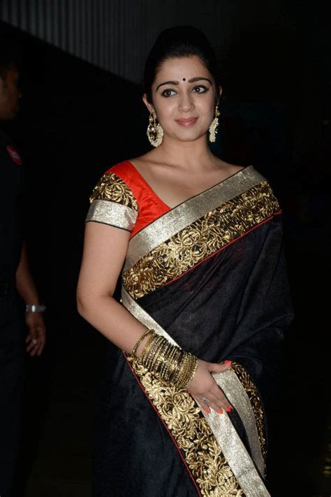 Cute And Glam Actress Tollywood Actress In Black Saree At Audio
