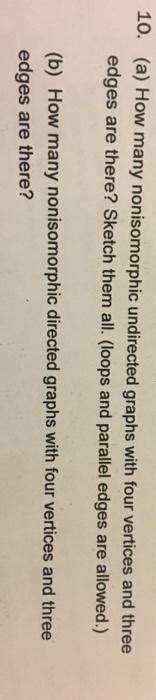 Solved A How Many Nonisomorphic Undirected Graphs With Chegg