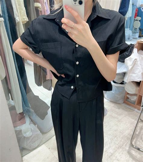 크림당일출고세트가격 시티 롤업 반팔 셔츠 And 핀턱 슬랙스 셋업 3color