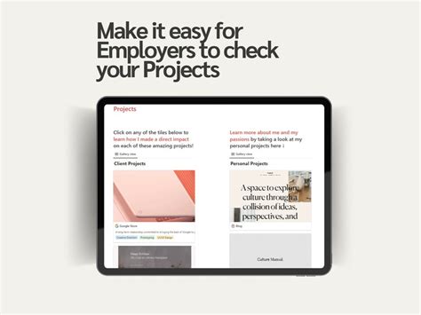 Notion Professional Portfolio Dashboard Manage Project And Professional Resume Productivity Tool