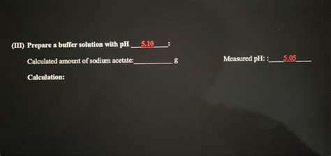 Solved Observations And Calculations I A Buffer With Equal Chegg Com