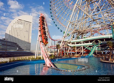 Japan Kanagawa Prefecture Yokohama Minato Mirai Amusement Park Stock