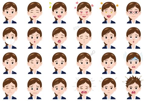 사업가 다양 한 식을 설정합니다 고립 된 벡터 문자 프리미엄 벡터