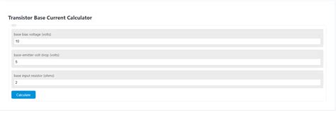 Transistor Base Current Calculator Calculator Academy