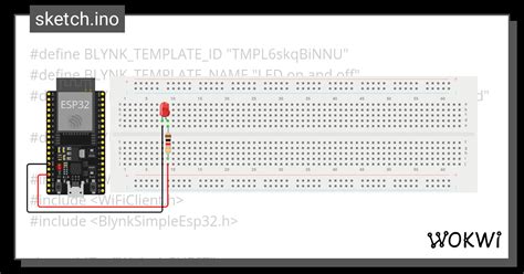 Blynk 1 Led Wokwi Esp32 Stm32 Arduino Simulator