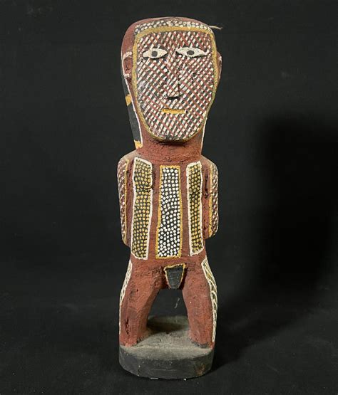Lot Mokoy Figure With Cross Hatch Design Northern Territory Australia
