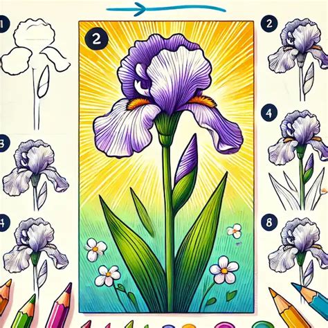 How To Draw An Iris Flower In Easy Steps A Complete Guide Trying Drawing