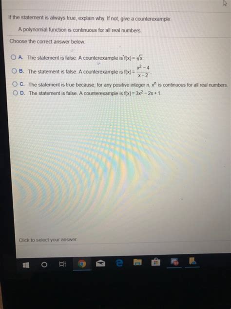 solved if the statement is always true explain why if not