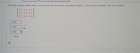 Solved Find The Steady State Vector Associated With The Chegg