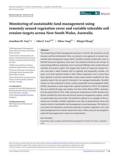 Pdf Monitoring Of Sustainable Land Management Using Remotely Sensed