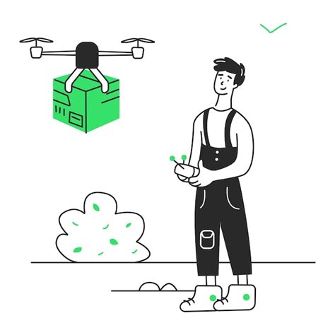 Premium Vector Parcel Delivery By Drone