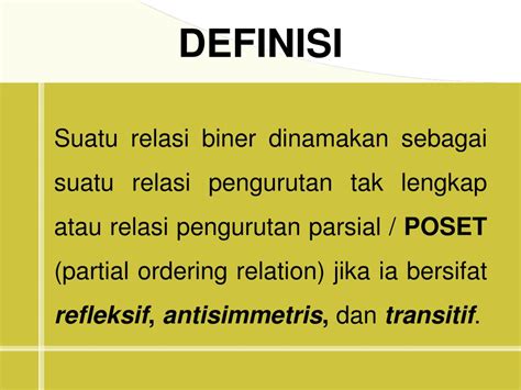 Ppt Poset Partially Ordered Set Himpunan Terurut Parsial
