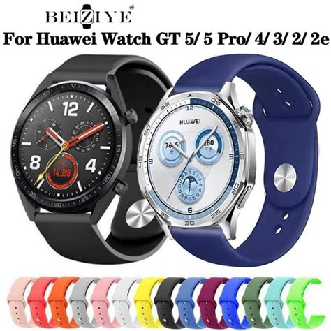 18มม 20 มม 22 มม สายรัดซิลิโคน Huawei Watch Gt 5 4 3 2 Gt 2e สำหรับเล่นกีฬา Silicone Strap