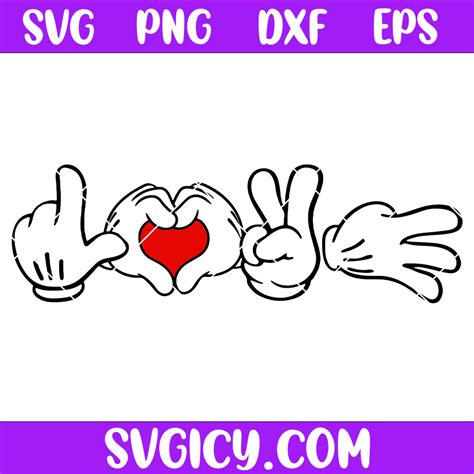 Mickey Mouse Hand Love Sign Svg Mickey Mouse Love Svg Mouse