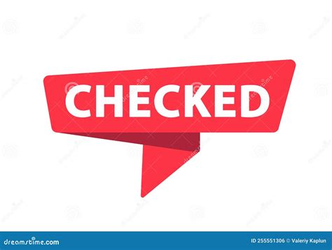 Checked Banner Speech Bubble Label Sticker Ribbon Template