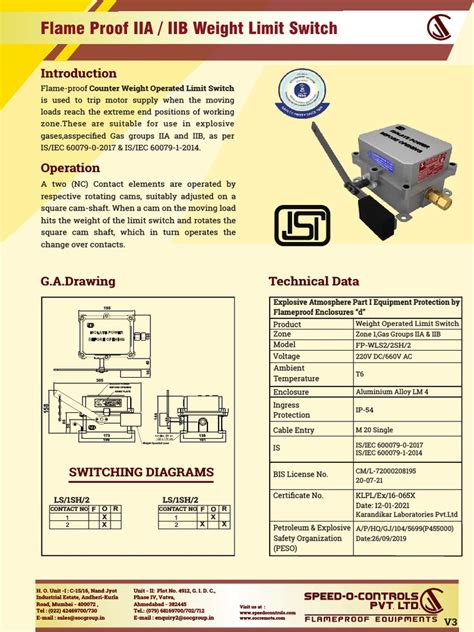 Speedocontrol Flp Weight Limit Pdf Electrical Components Electric Power