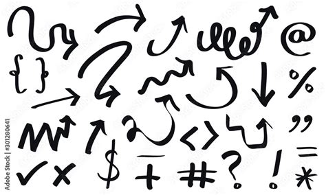 Hand Written Arrows And Signs Stock Vector Adobe Stock