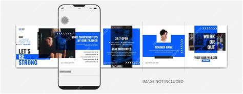 Premium Vector Instagram Carousel Post Template Gym Microblog Carousel Post Editable Social