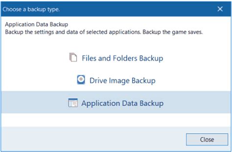 Creating A Backup Job Application Data Backup