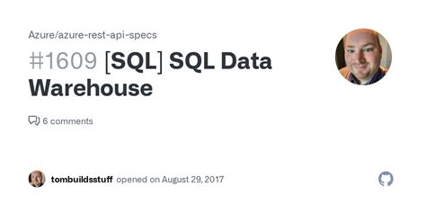 Sql Sql Data Warehouse · Issue 1609 · Azureazure Rest Api Specs · Github