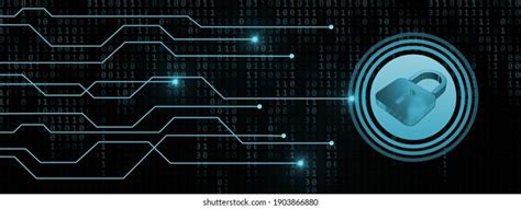 Cyber Security Concept Closed Padlock Information Stock Illustration
