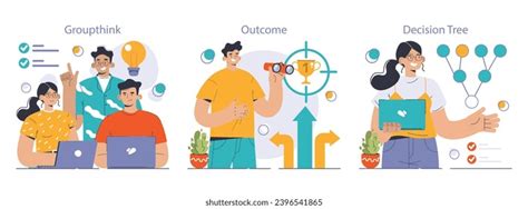 Decision Making Set Strategic Thinking Brainstorming Solution Stock Vector Royalty Free